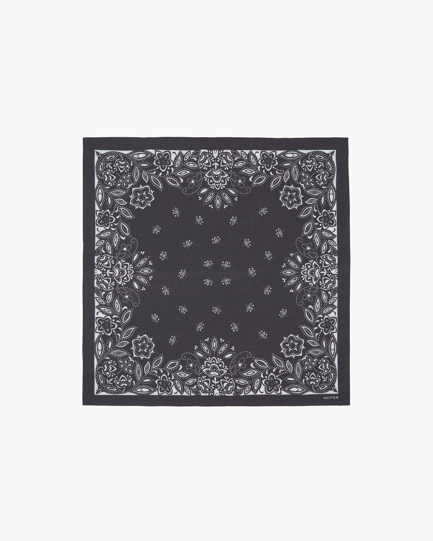 Small Silk-Cashmere Bandana Brown | Kujten Cashmere
