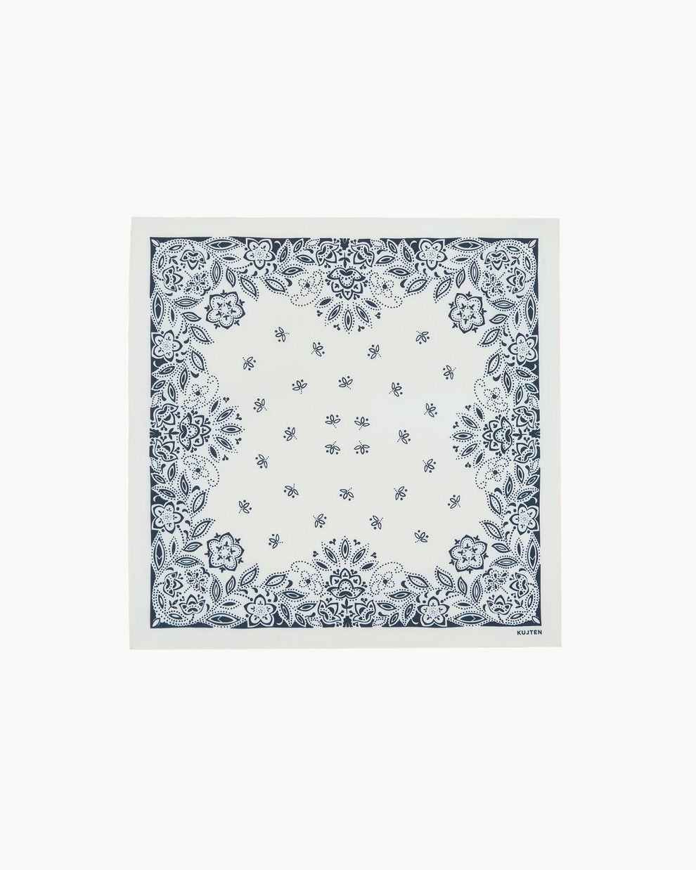 Small Silk-Cashmere Bandana White | Kujten Cashmere