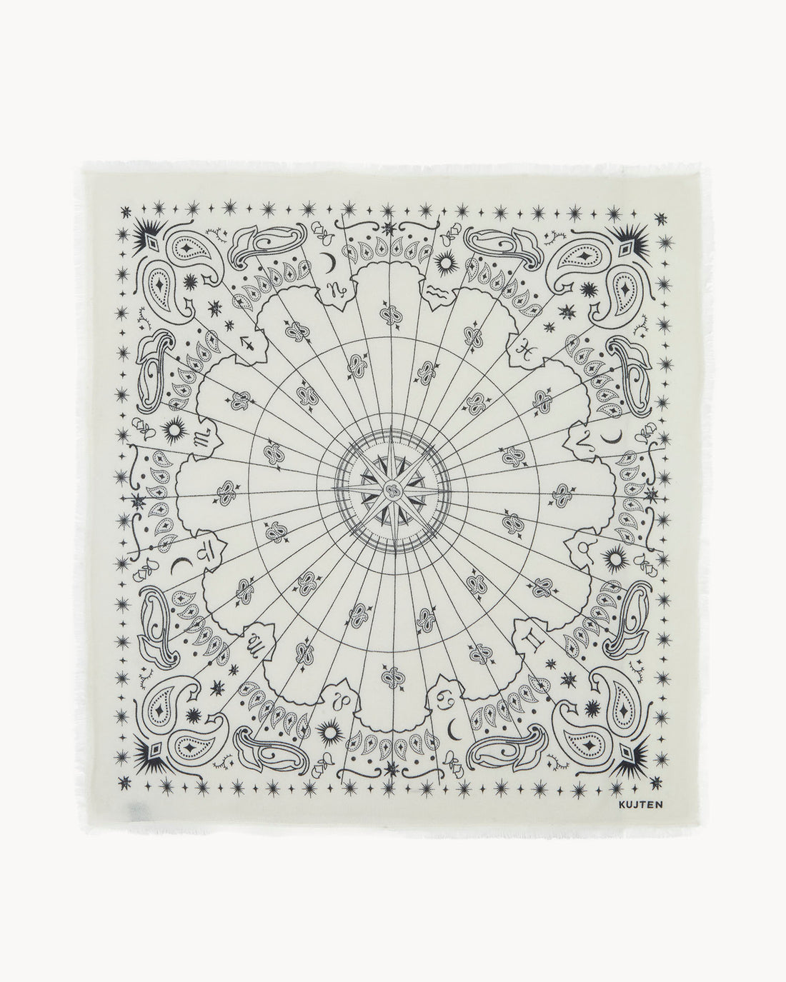 White Cashmere Bandana | Kujten Cashmere