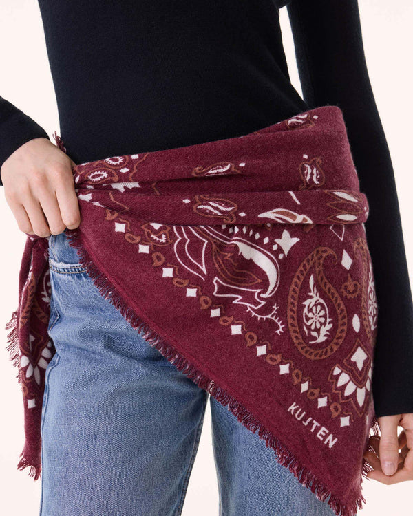 Burgundy Cashmere Bandana | Kujten Cashmere