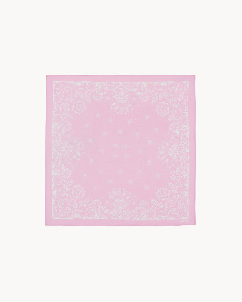 Small Silk-Cashmere Bandana Bubblegum Pink | Kujten Cashmere