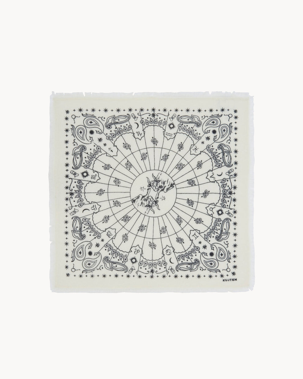 Taurus Zodiac Sign Small Cashmere Bandana | Kujten Cashmere