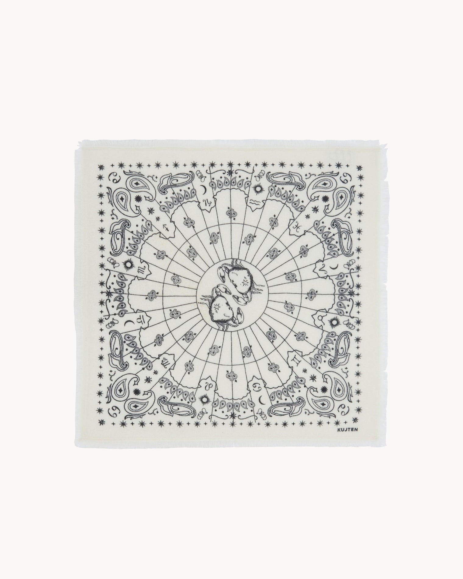 Cancer Zodiac Sign Small Cashmere Bandana | Kujten Cashmere
