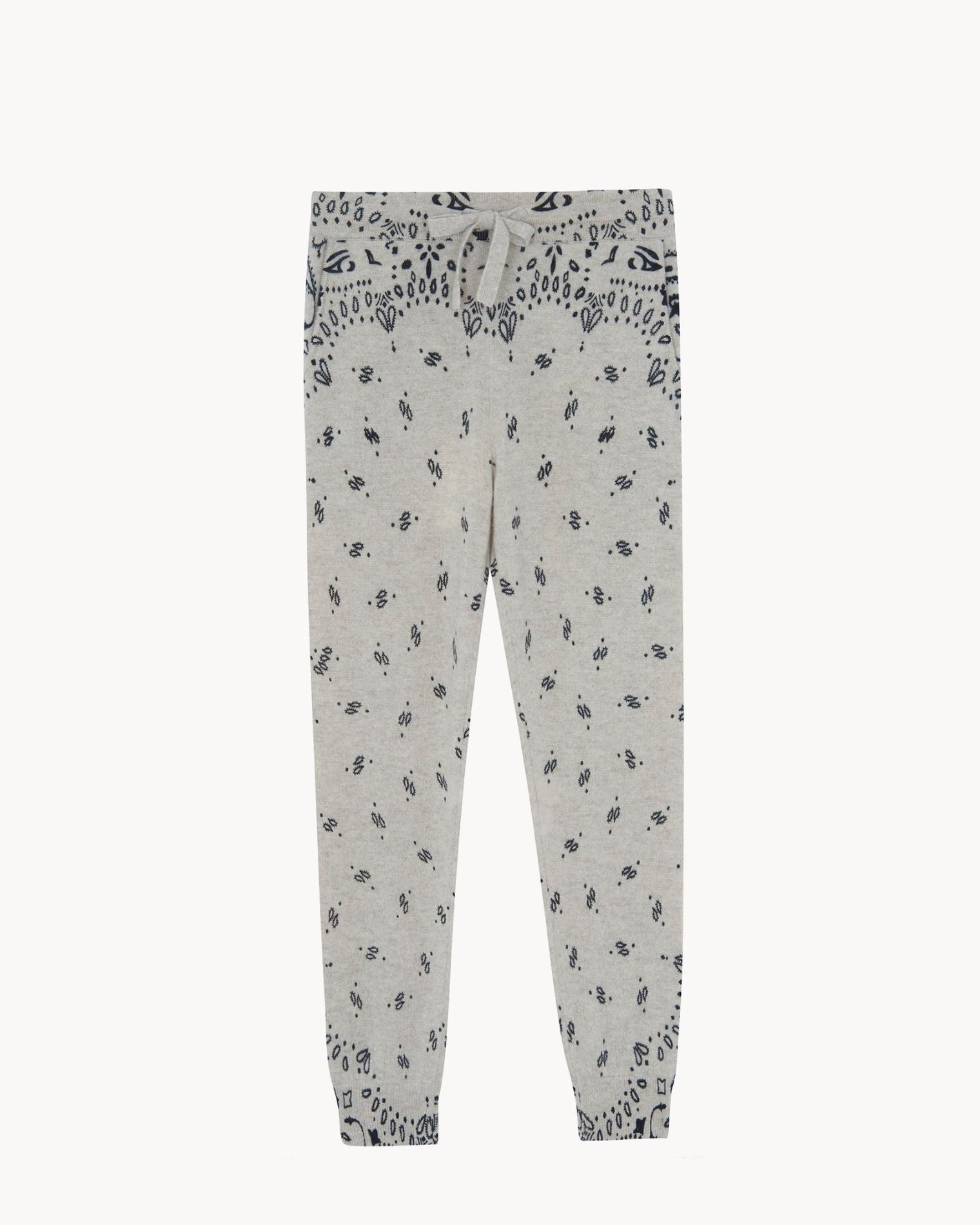 Kids' Printed Cashmere Jogging Suits in Oats White | Kujten Cashmere