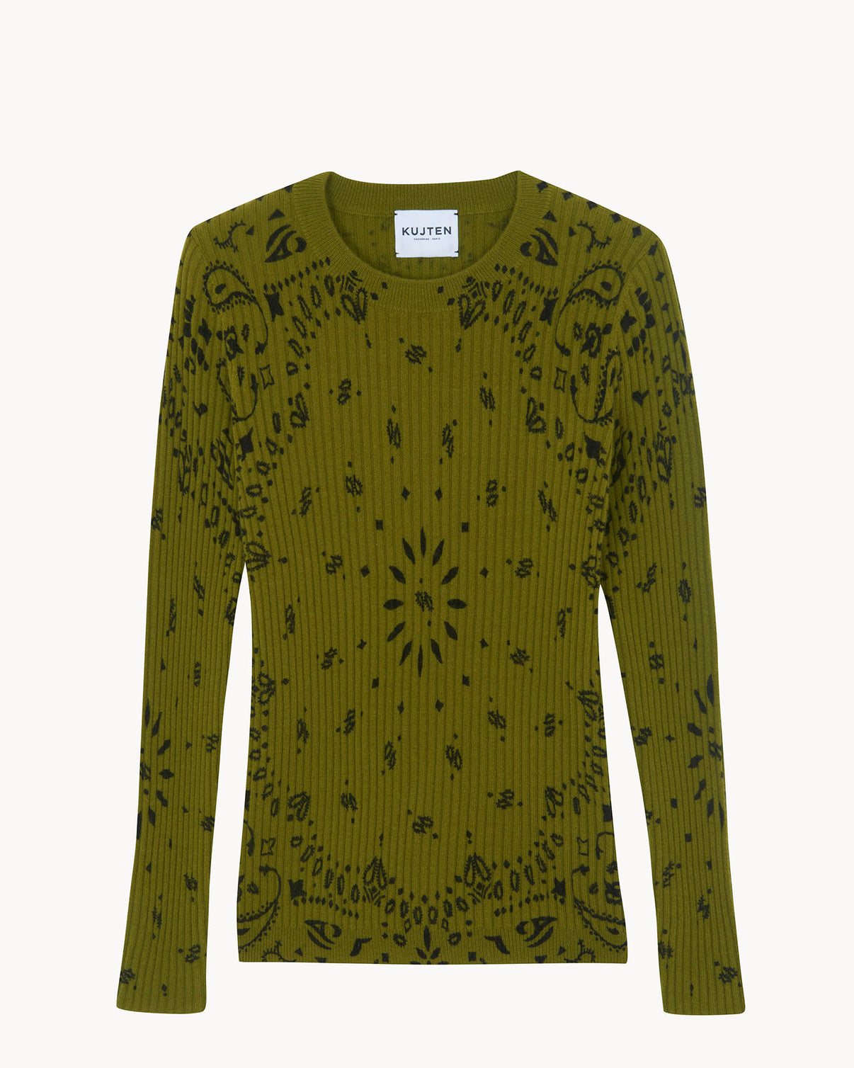 Pull Cachemire Côtes Plates Cactus | Kujten Cachemire